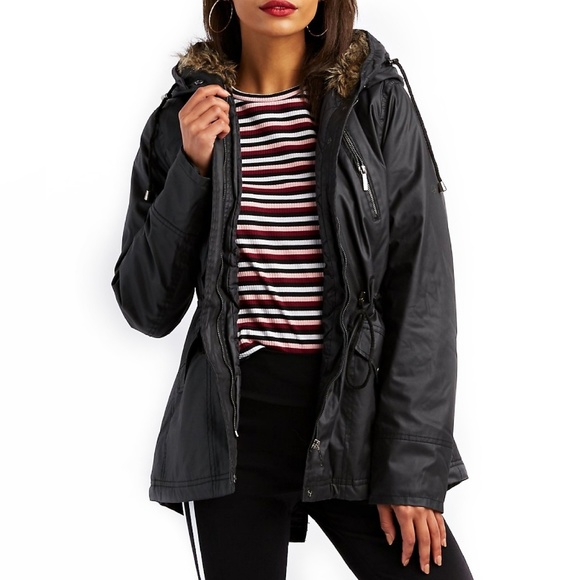 Yoki | Jackets & Coats | Yoki Black Waterproof Fur Trim Hooded Anorak ...